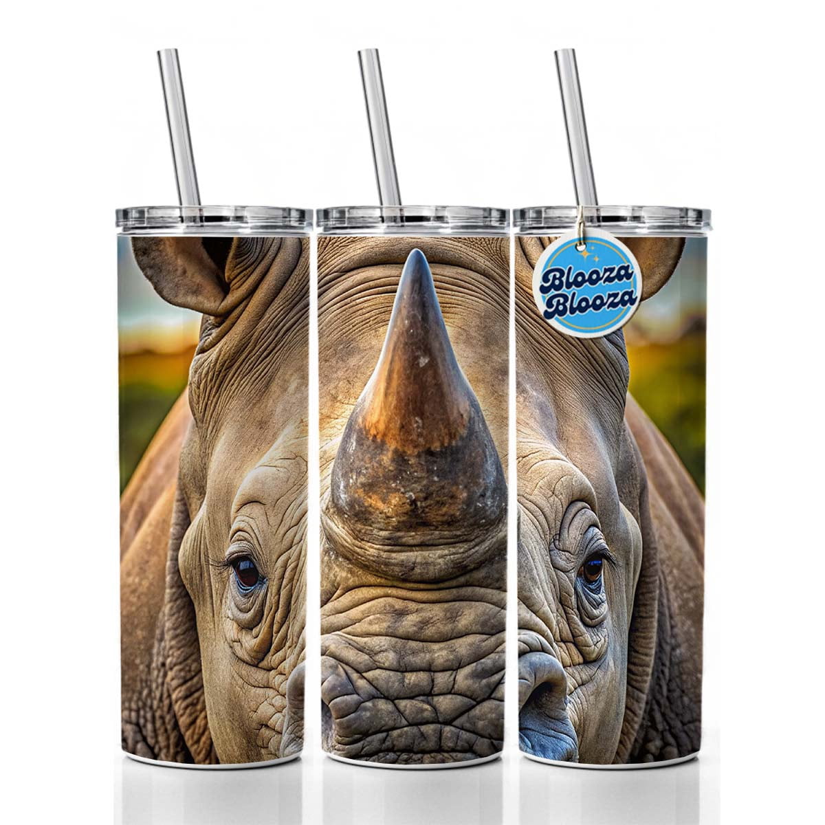 Rhinoceros Face 20oz Insulated Water Bottle Skinny Tumbler Includes ...