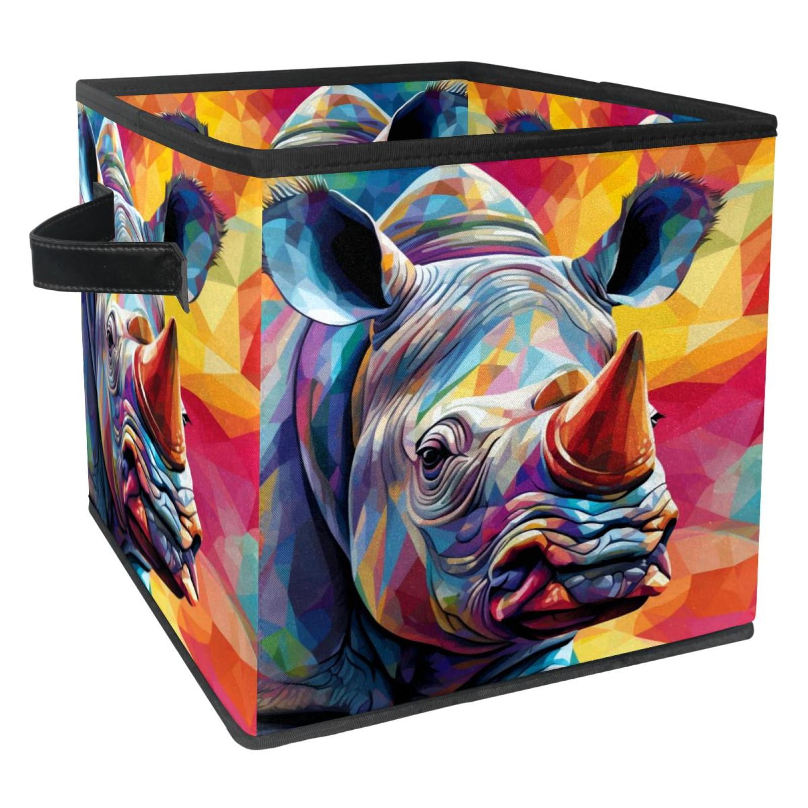 Rhinoceros Foldable Storage Basket Toy Box Storage Cubes Organizer with ...