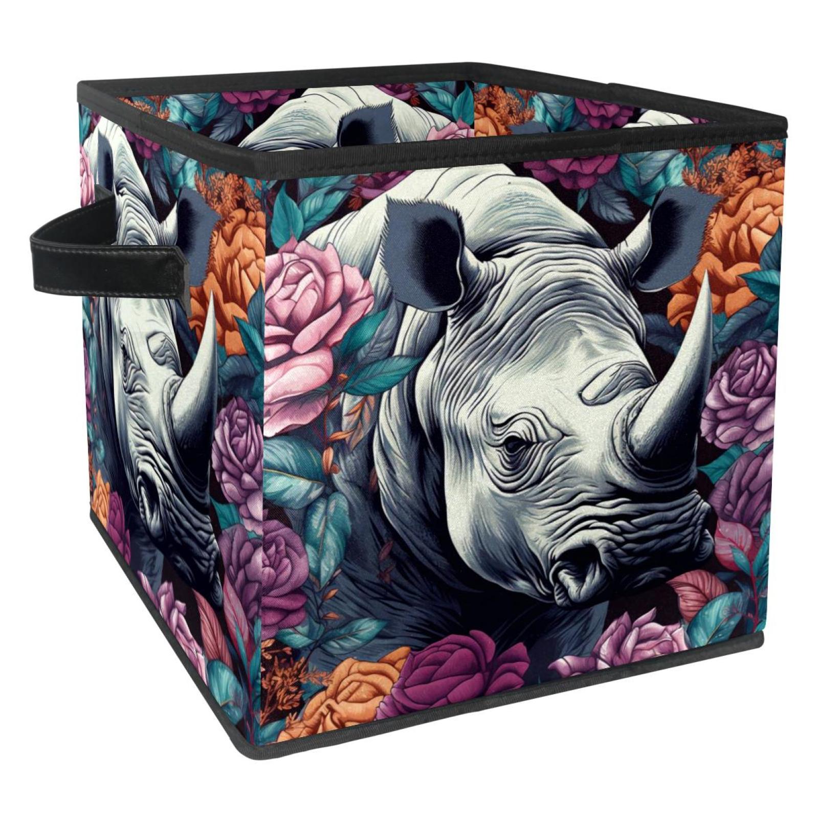 Rhinoceros Foldable Storage Box with Handle, 10.8"x10.5"x10.6", Large ...