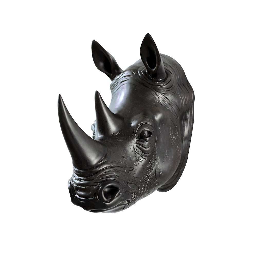 Hi-Line Gift Ltd 75642-B Rhinoceros Head Wall Mount Art Black Color ...