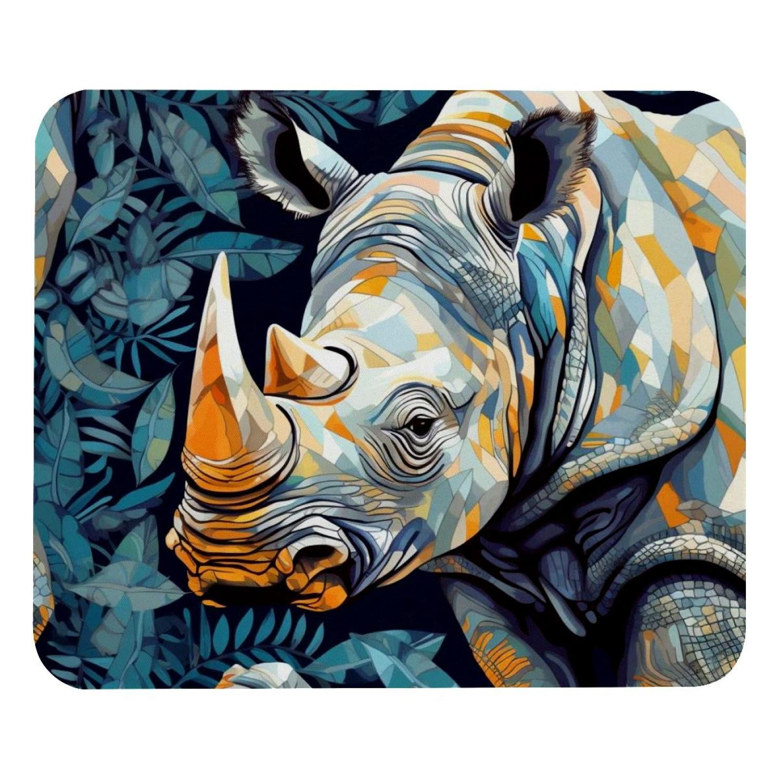 Rhinoceros Mouse Pad, Rubber Base Computer Mouse Pads for Wireless ...