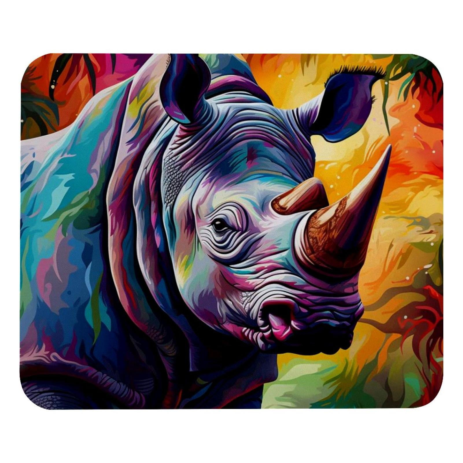 Rhinoceros Mouse Pad for Wireless Mouse Home Office Desk Laptop with ...