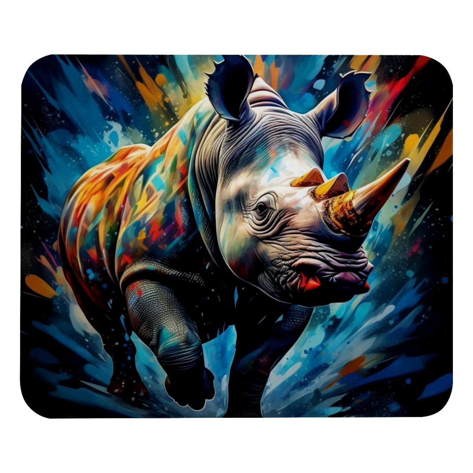 Rhinoceros Mouse Pad for Wireless Mouse Home Office Desk Laptop with ...