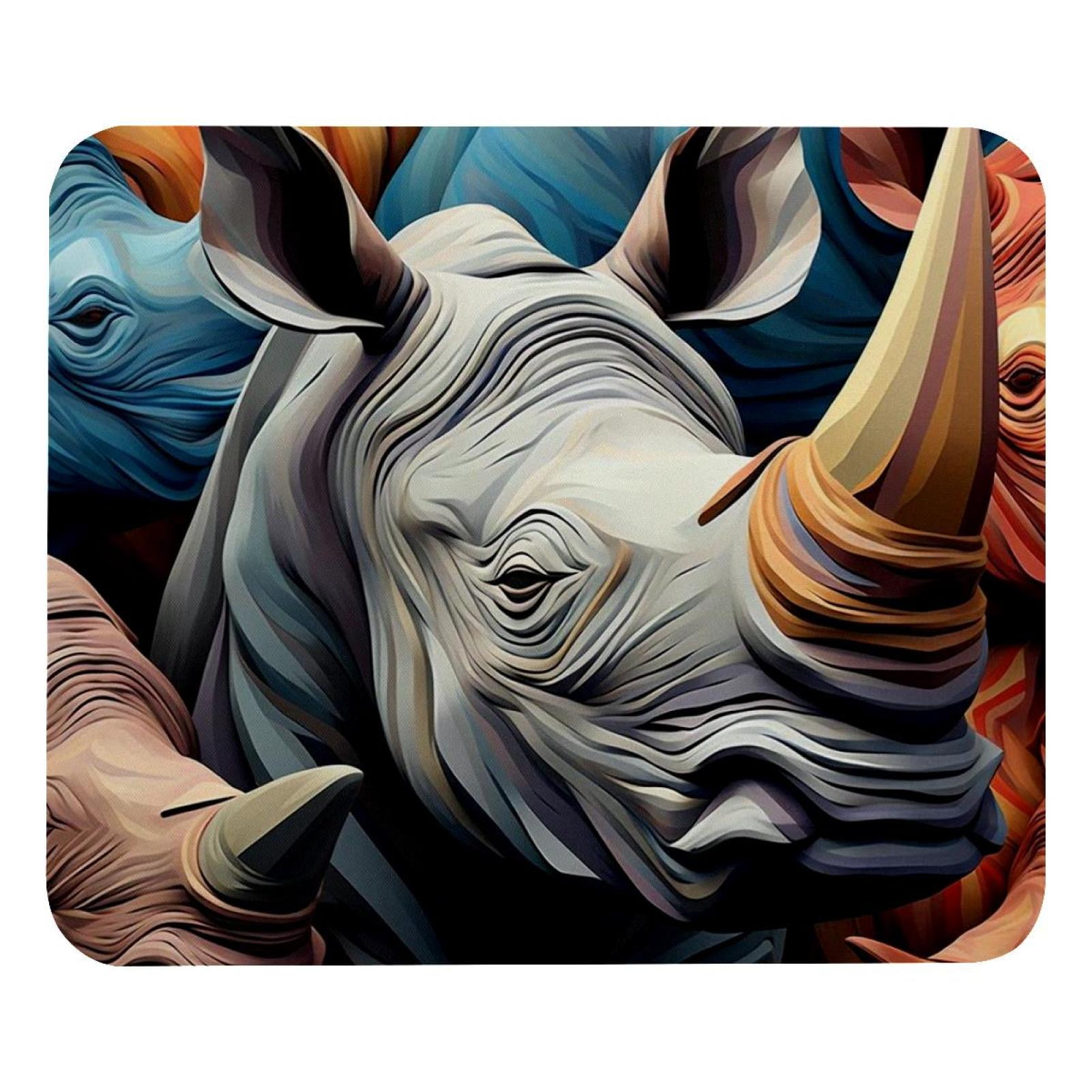 Rhinoceros Mouse Pad for Wireless Mouse Home Office Desk Laptop with ...