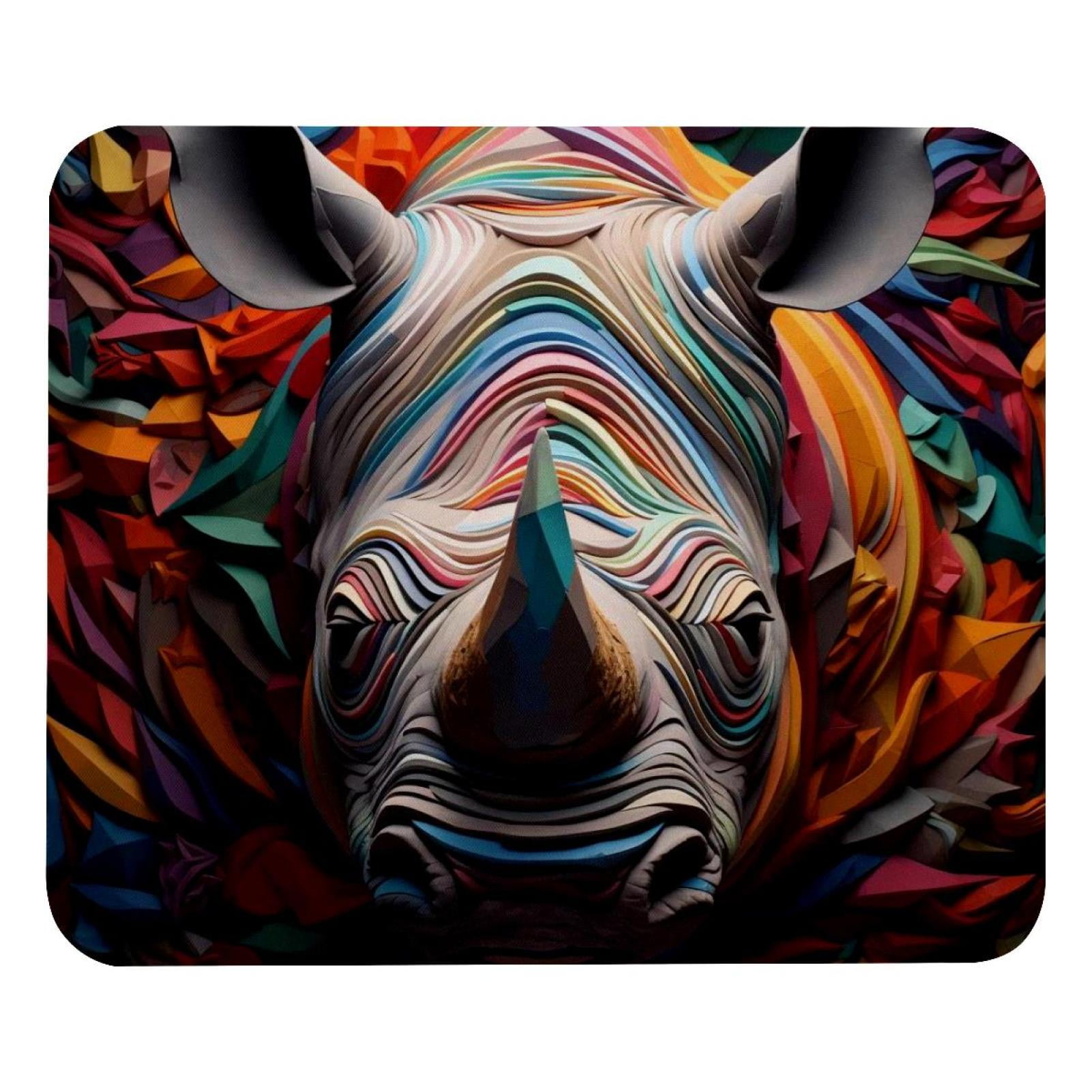 Rhinoceros Mouse Pad for Wireless Mouse Home Office Desk Laptop with ...