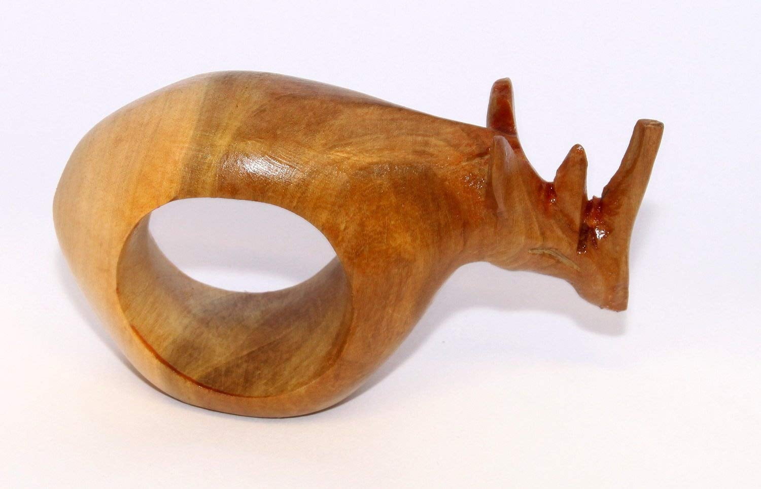 Rhinoceros Napkin ring - part of Set of Six Mahogany Wood Animal Napkin ...