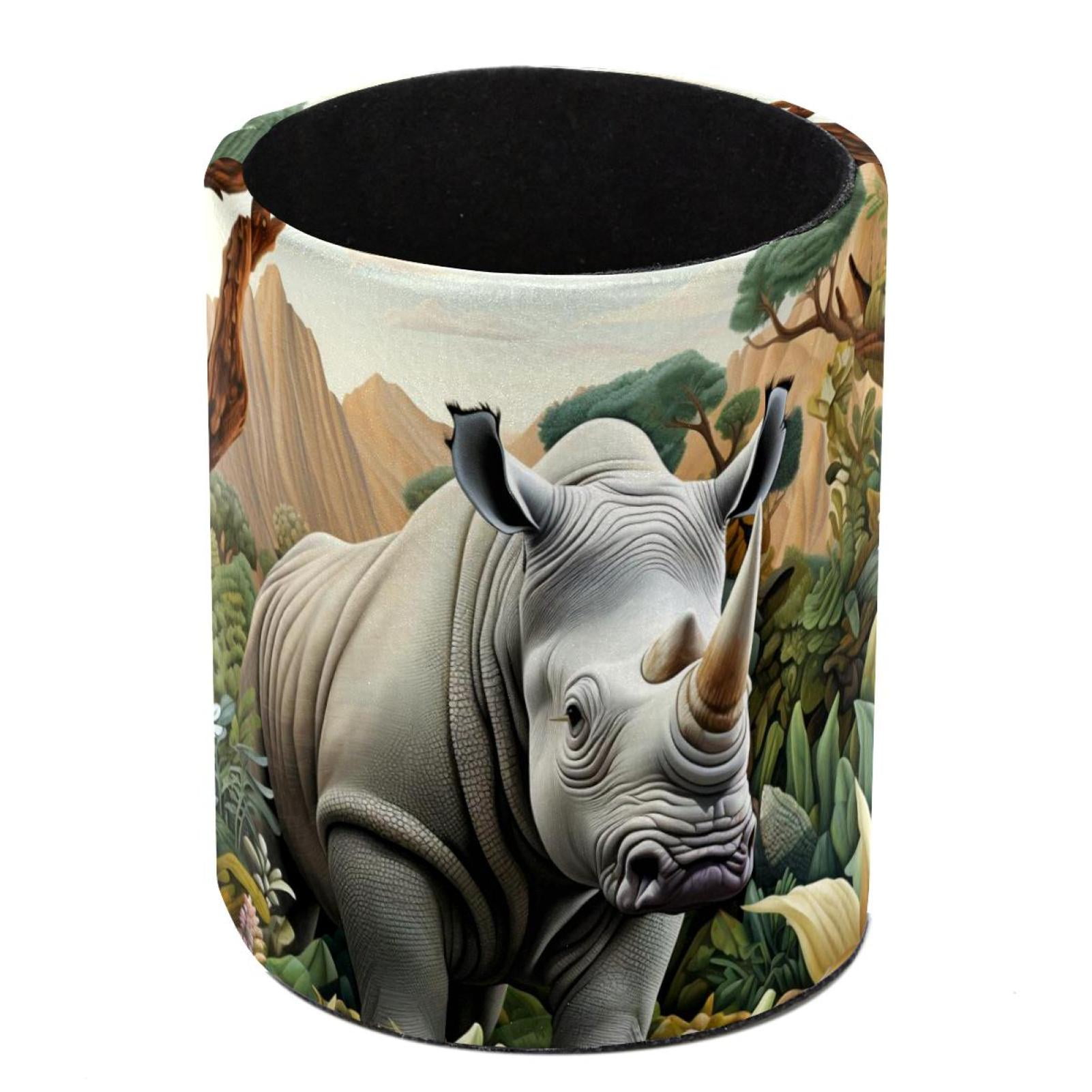 Rhinoceros Pencil/Pen Holder for desk, Round Desktop Organizer for Desk ...