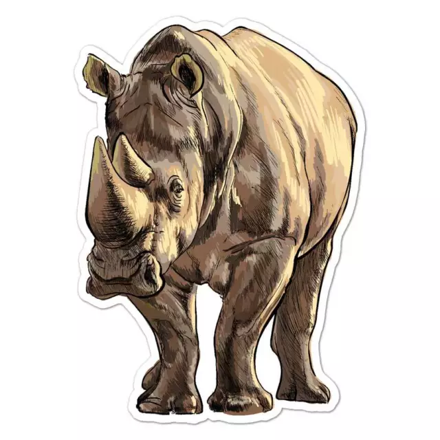 Rhinoceros Rhino Sticker Indoor Outdoor Phone Decal Water Bottle ...