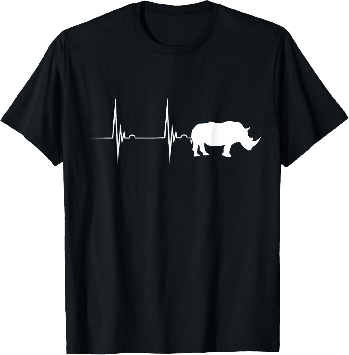 Rhinoceros Rhinos Heartbeat EKG Pulse Animal Rights Rhino T-Shirt ...