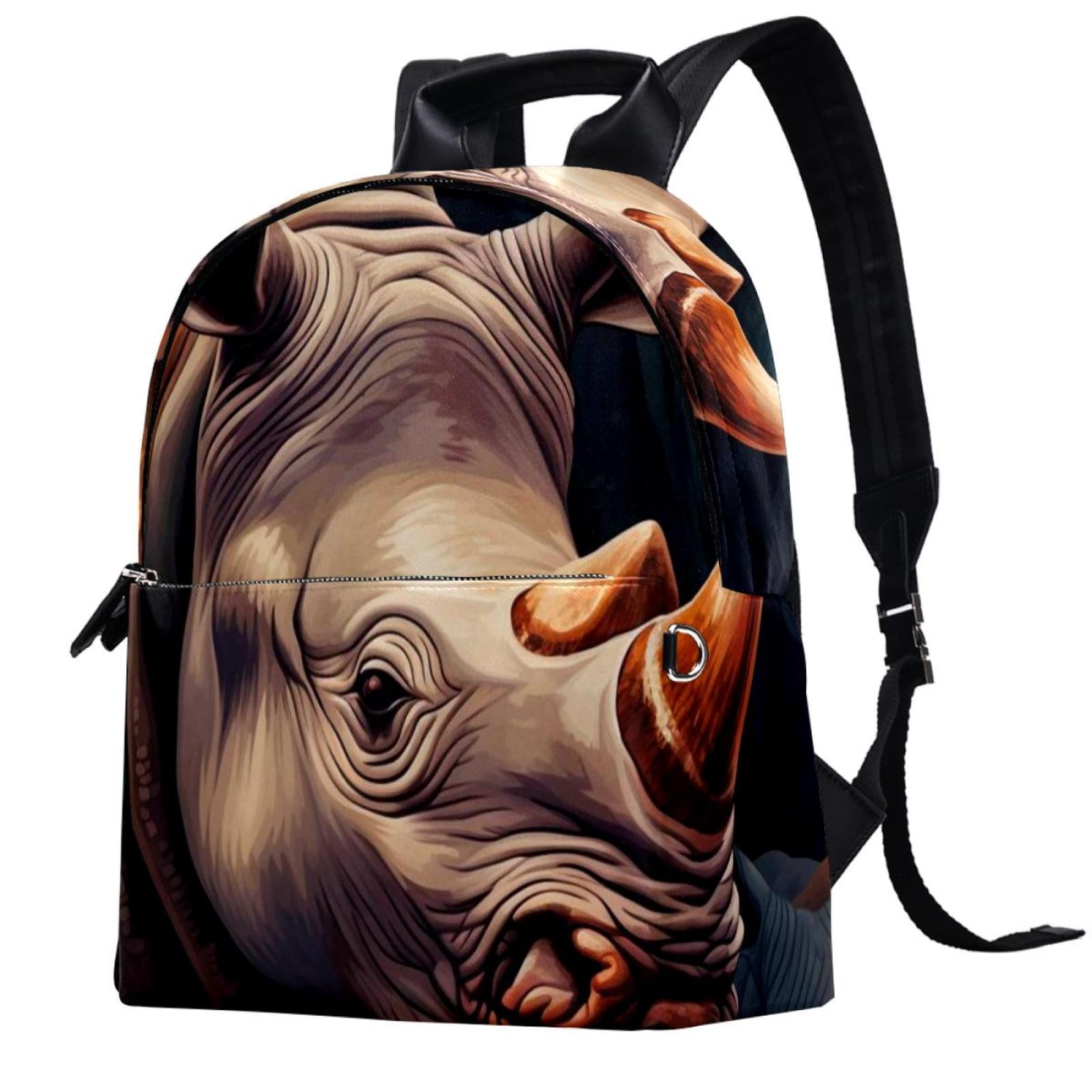 Rhinoceros Stylish Leather Airport Teacher Beach Backpack for Men Women ...