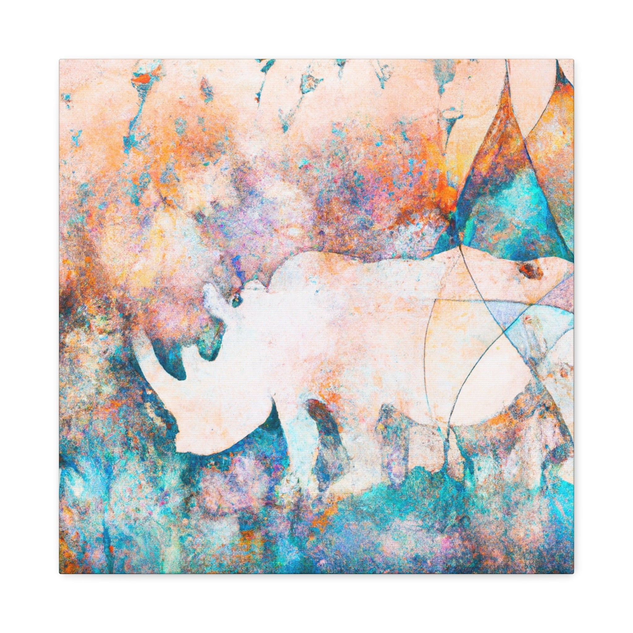 "Rhinoceros in Impressionism" - Canvas - Walmart.com