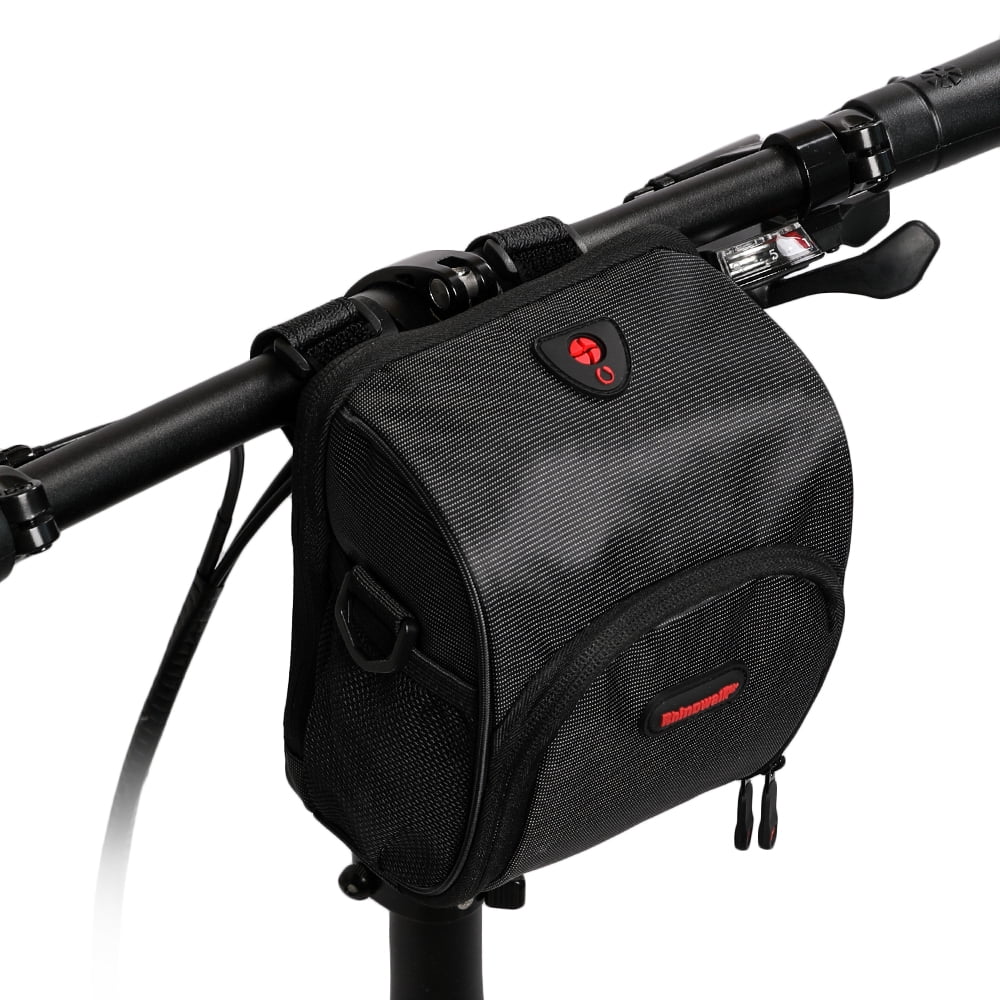 Rhinowalk Bike Handlebar Bag, Detachable Shoulder Bag, Polyester, Black ...