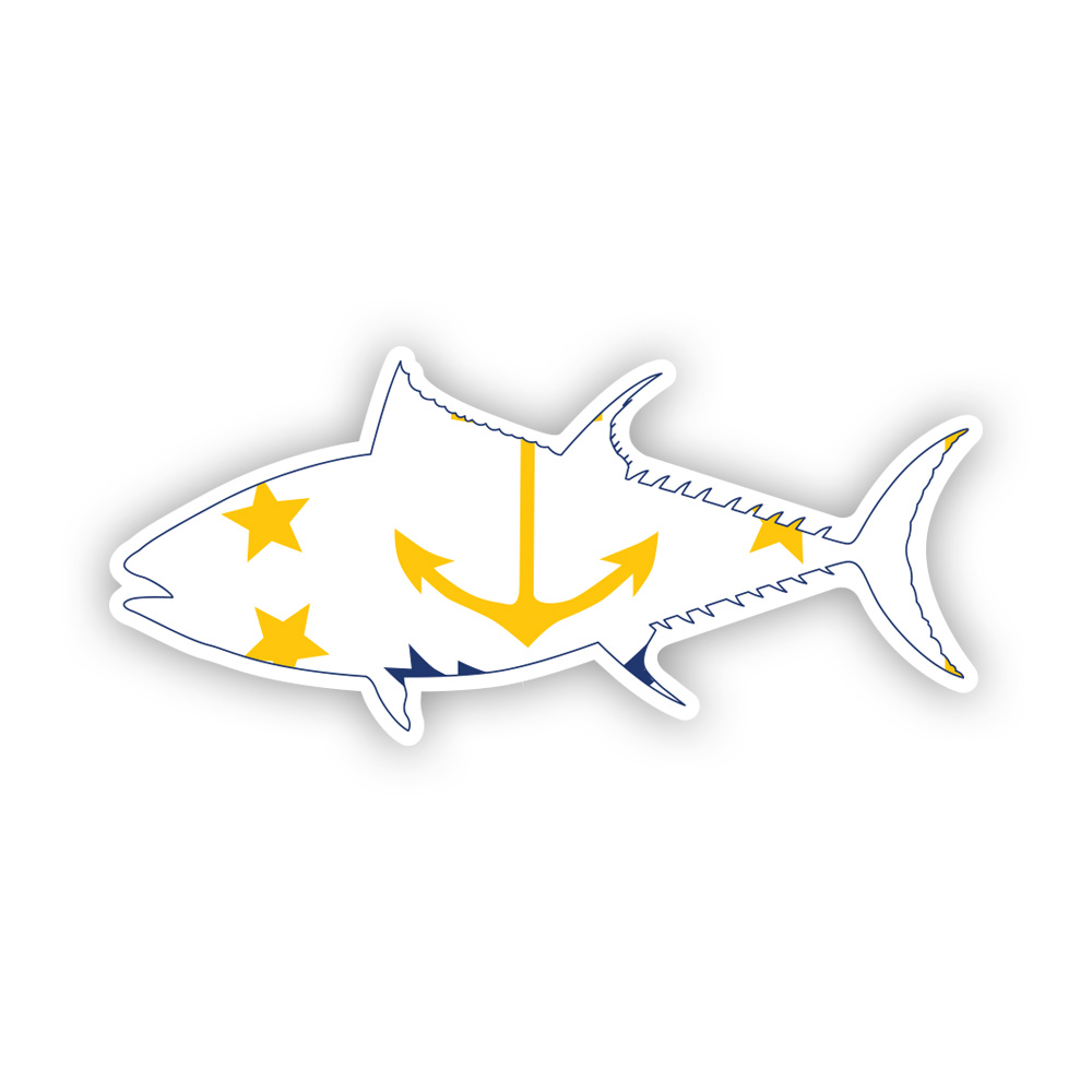Rhode Island Bass Flag Sticker Decal - Self Adhesive Vinyl ...