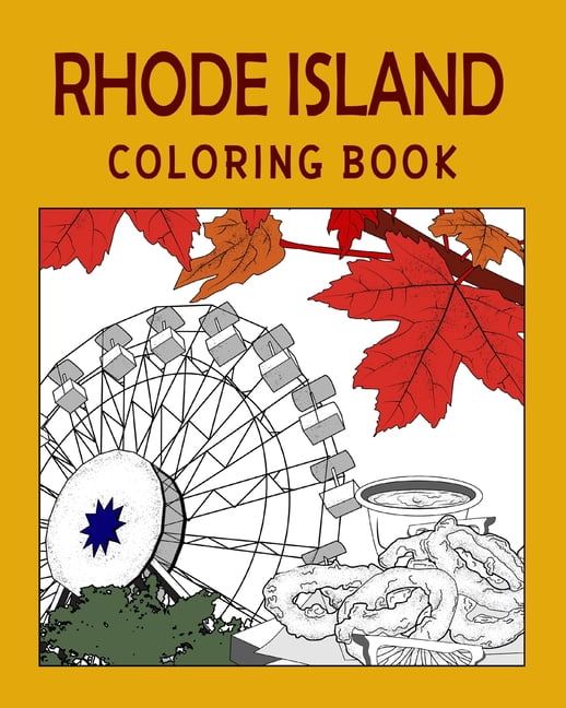 Rhode Island Coloring Book: Adult Painting on USA States Landmarks and ...