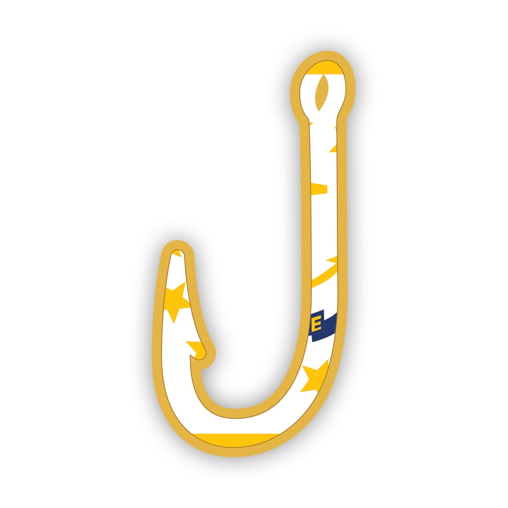 Rhode Island Fish Hook Sticker Decal - Self Adhesive Vinyl ...