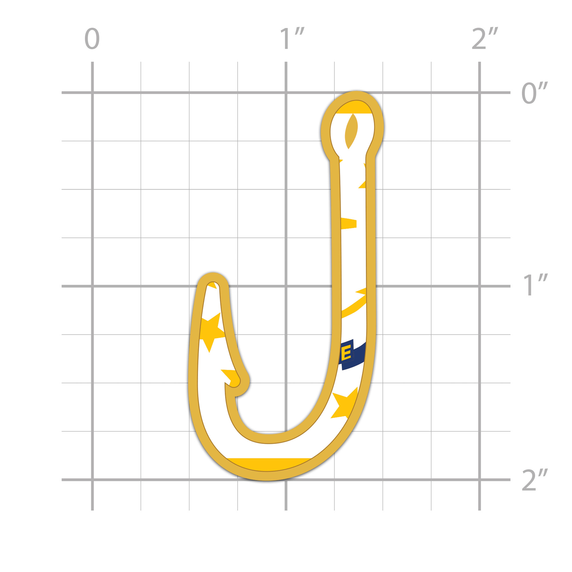 Rhode Island Fish Hook Sticker for water bottle phone tumbler hard ...