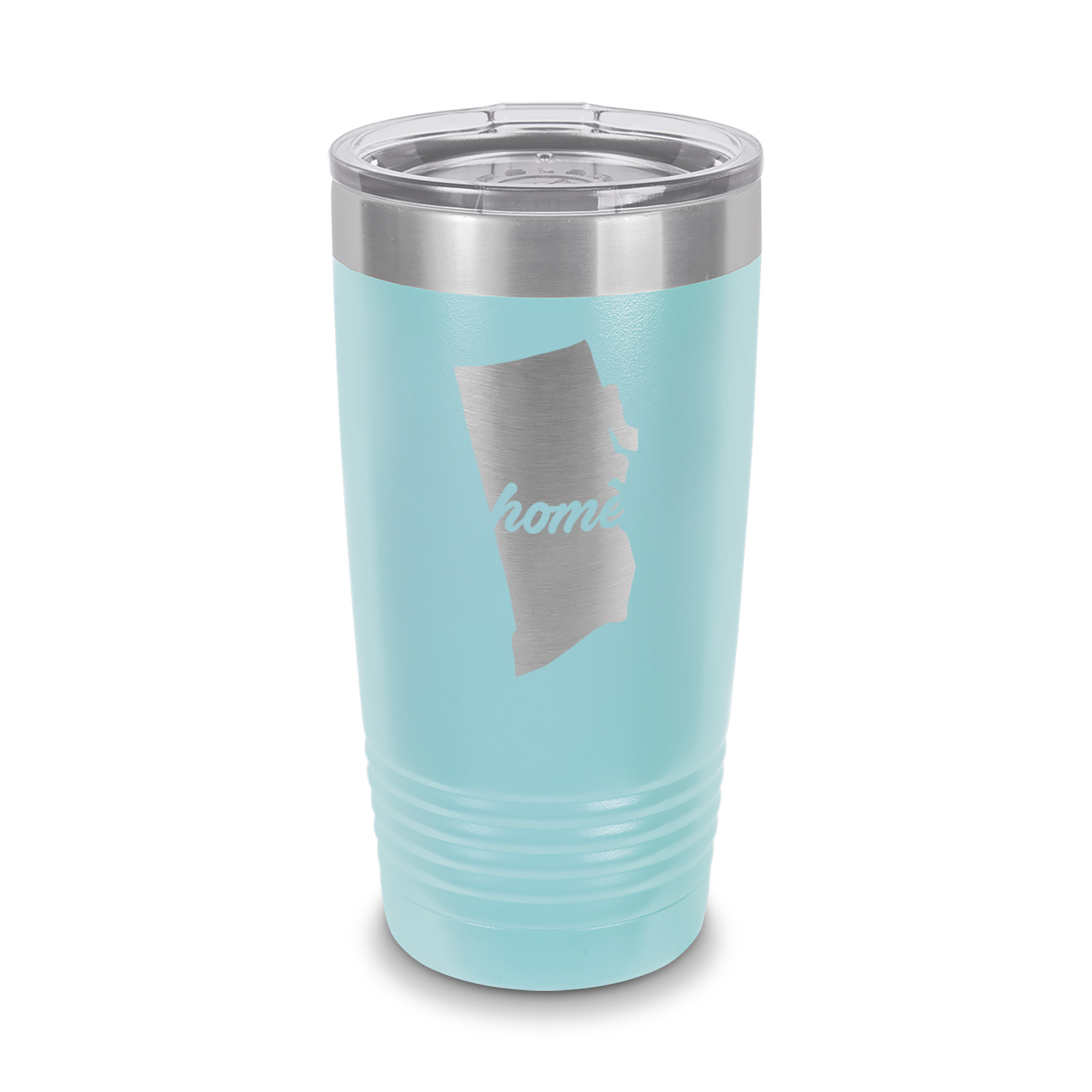 Rhode Island Home Tumbler 20 oz - Laser Engraved w/ Clear Lid ...