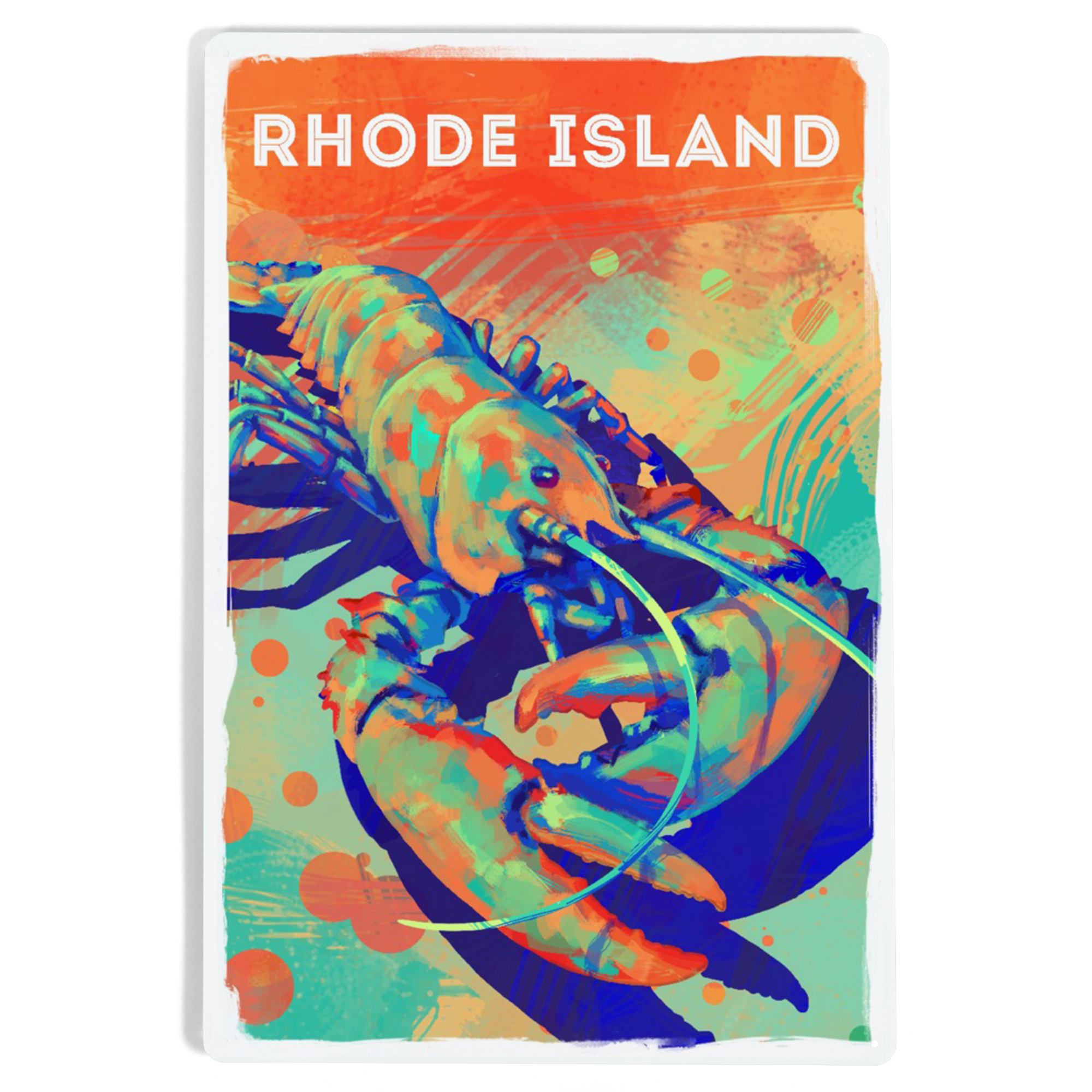 Rhode Island Lobster Vivid 12x18 Aluminum Art Indoor Outdoor Metal