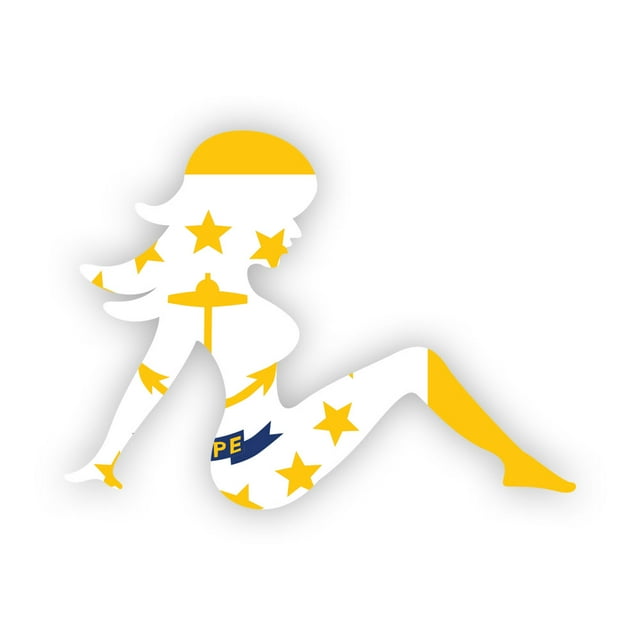 Rhode Island Mudflap Girl Sticker Decal Self Adhesive Vinyl