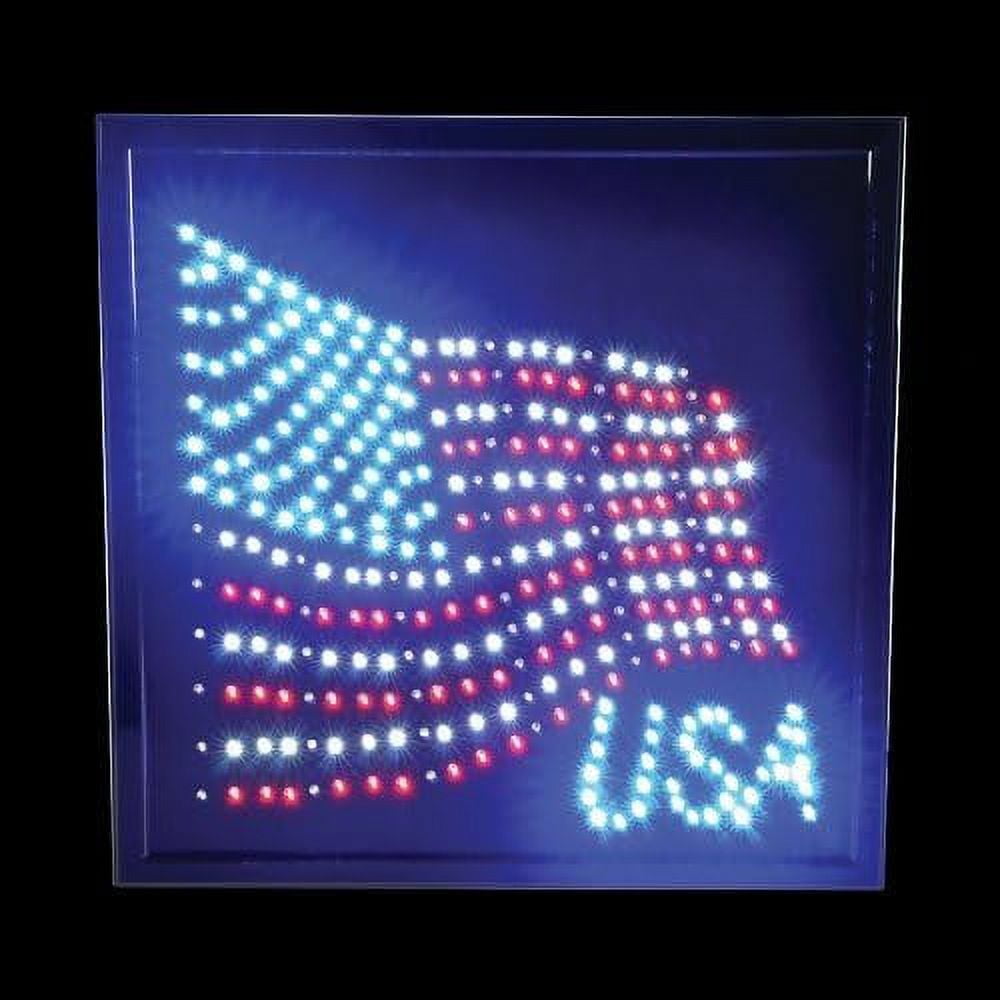 Rhode Island Novelty 14 x 18" American Flag LED Lighted Sign - Walmart.com