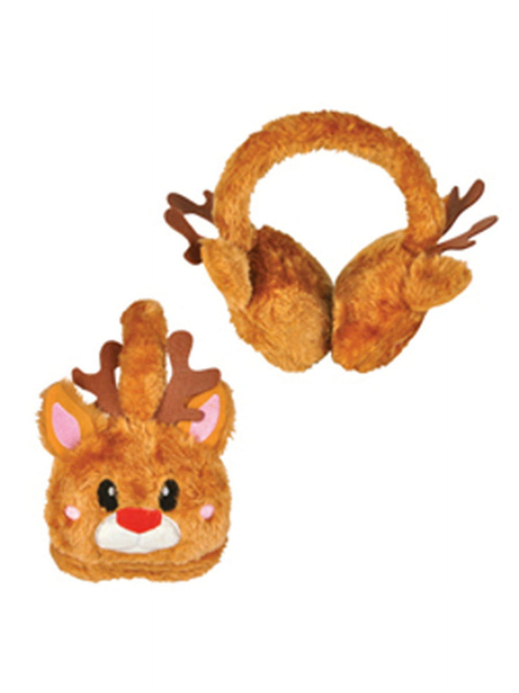 Christmas Brown Reindeer Rudolf Ear Muffs - Walmart.com