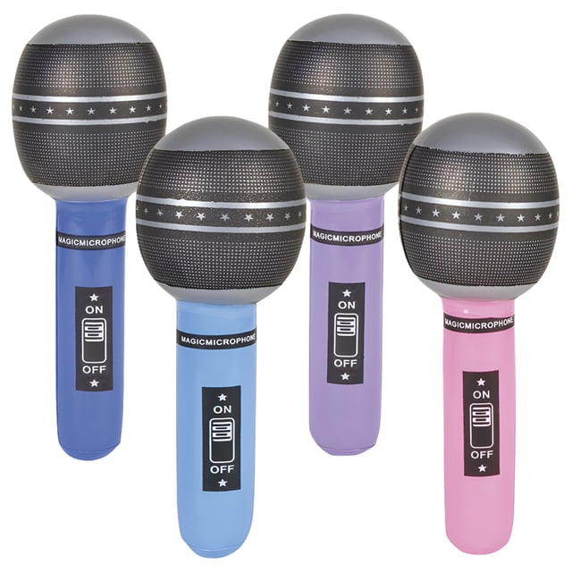 Rhode Island Novelty Inflatable Prop Microphones 12 Count Assorted ...