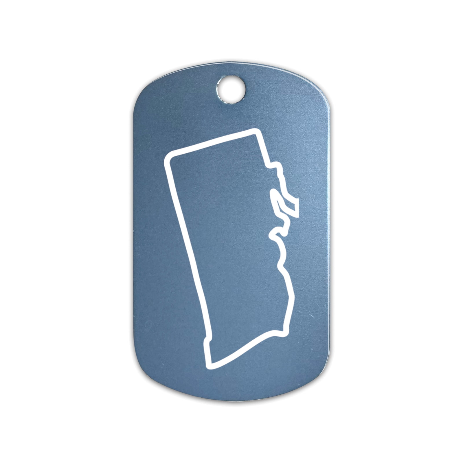 Rhode Island Outline GI Dog Tag Aluminum Keychain ri - Light Blue ...