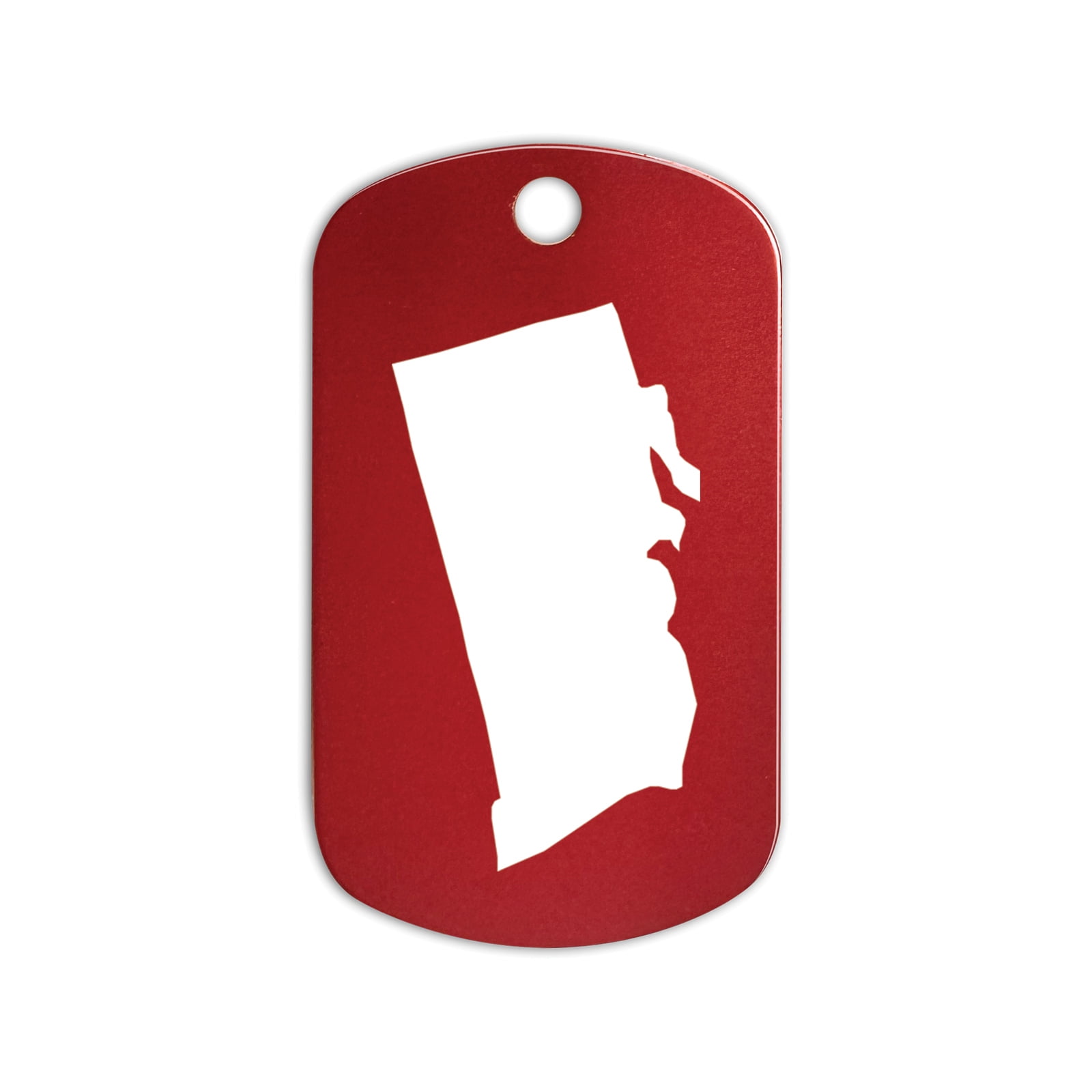 Rhode Island Shaped GI Dog Tag Aluminum Keychain ri - Red - Walmart.com