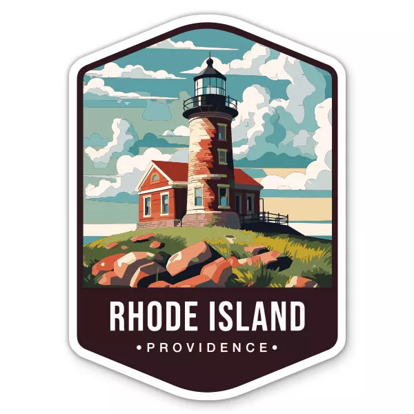 Rhode Island State Badge Travel Sticker Phone Decal Water Bottle ...