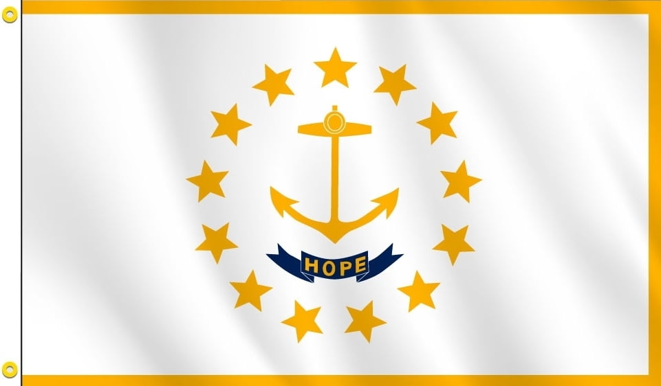 Rhode Island State Flag, Nylon, 3' x 5', 100% Made in USA, Canvas ...