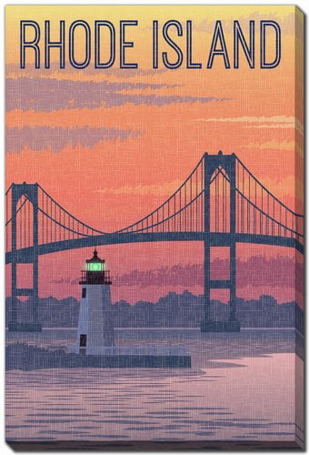 Rhode Island State Poster, 22" x 28" Print on Canvas Wall Art by Art ...