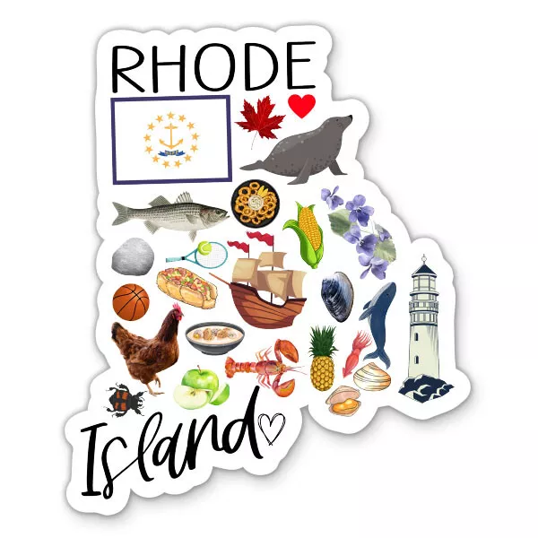 Rhode Island State Travel Sticker Phone Decal Water Bottle Stickers Car ...