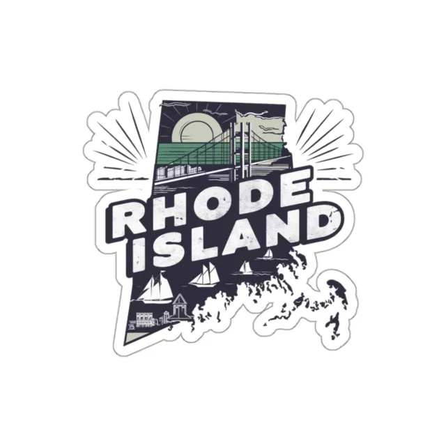 Rhode Island State Vinyl Stickers Outline Design United States Of ...