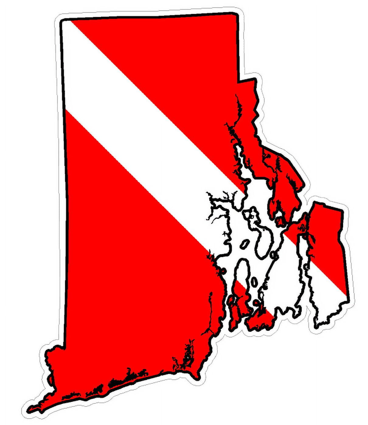 Rhode Island State (Y40) Diver Down Flag Vinyl Decal Sticker Car Laptop ...