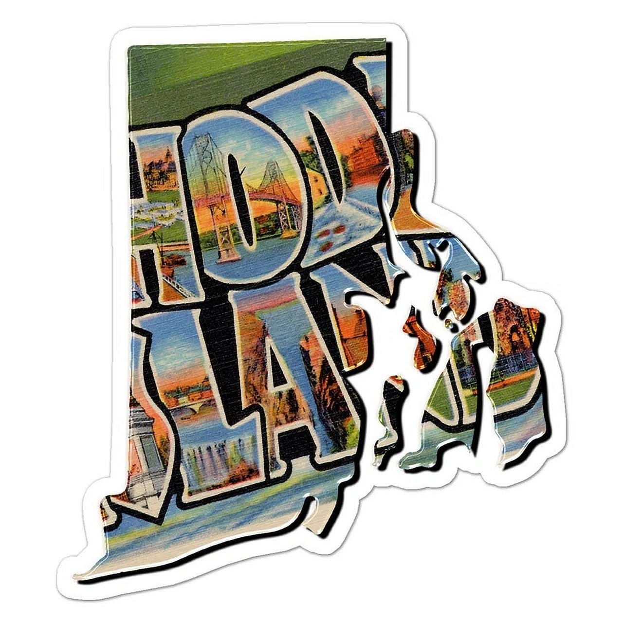 Rhode Island Vintage Map Sticker Indoor Outdoor Phone Decal Water ...