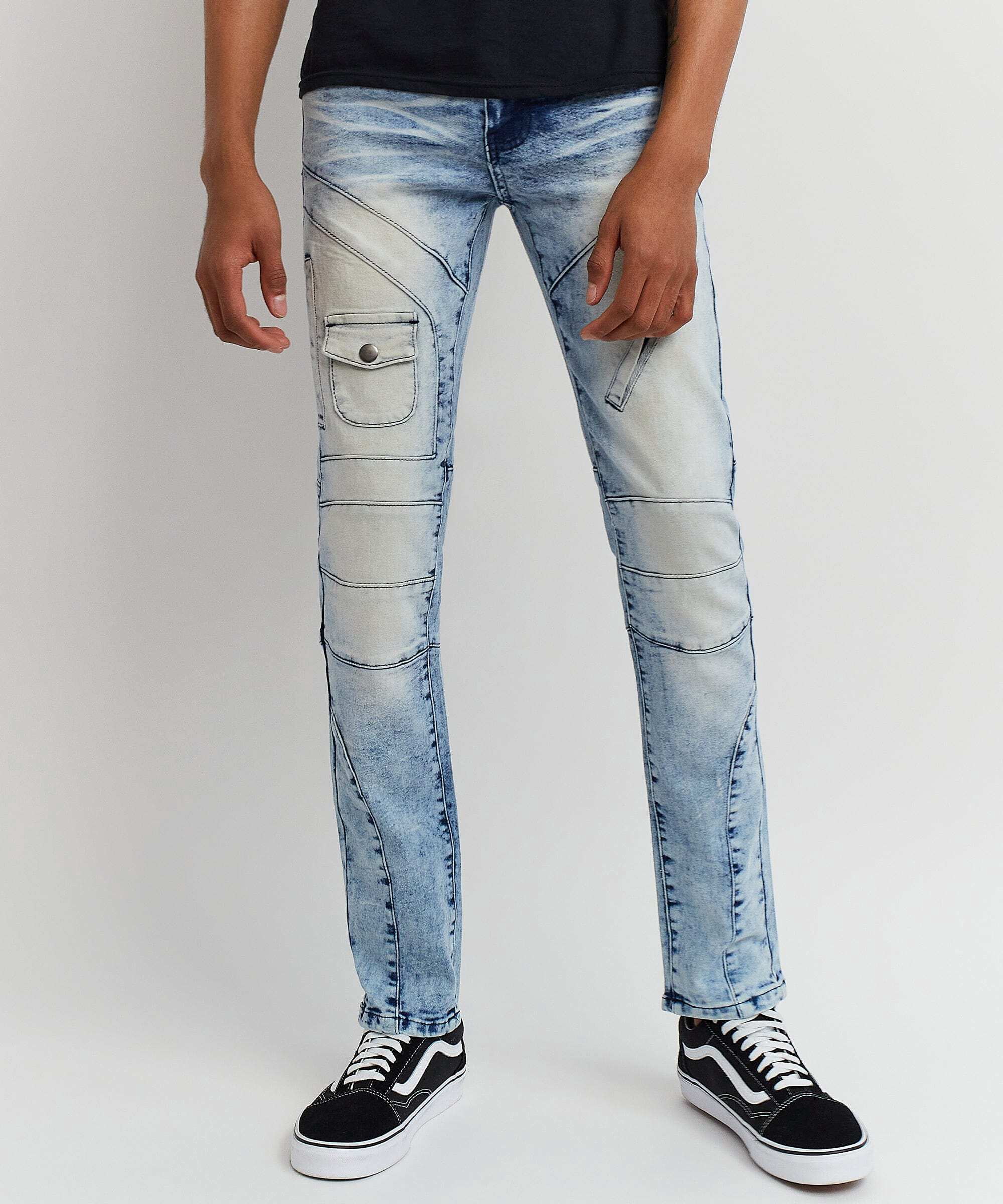 Rhodes Light Wash Moto Jeans - Walmart.com