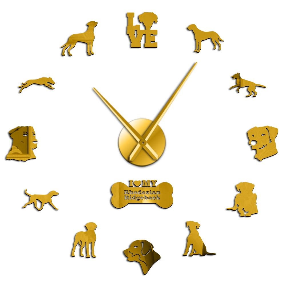 Rhodesian Dog Frameless Wall Clock Stickers, DIY Modern Decorative ...