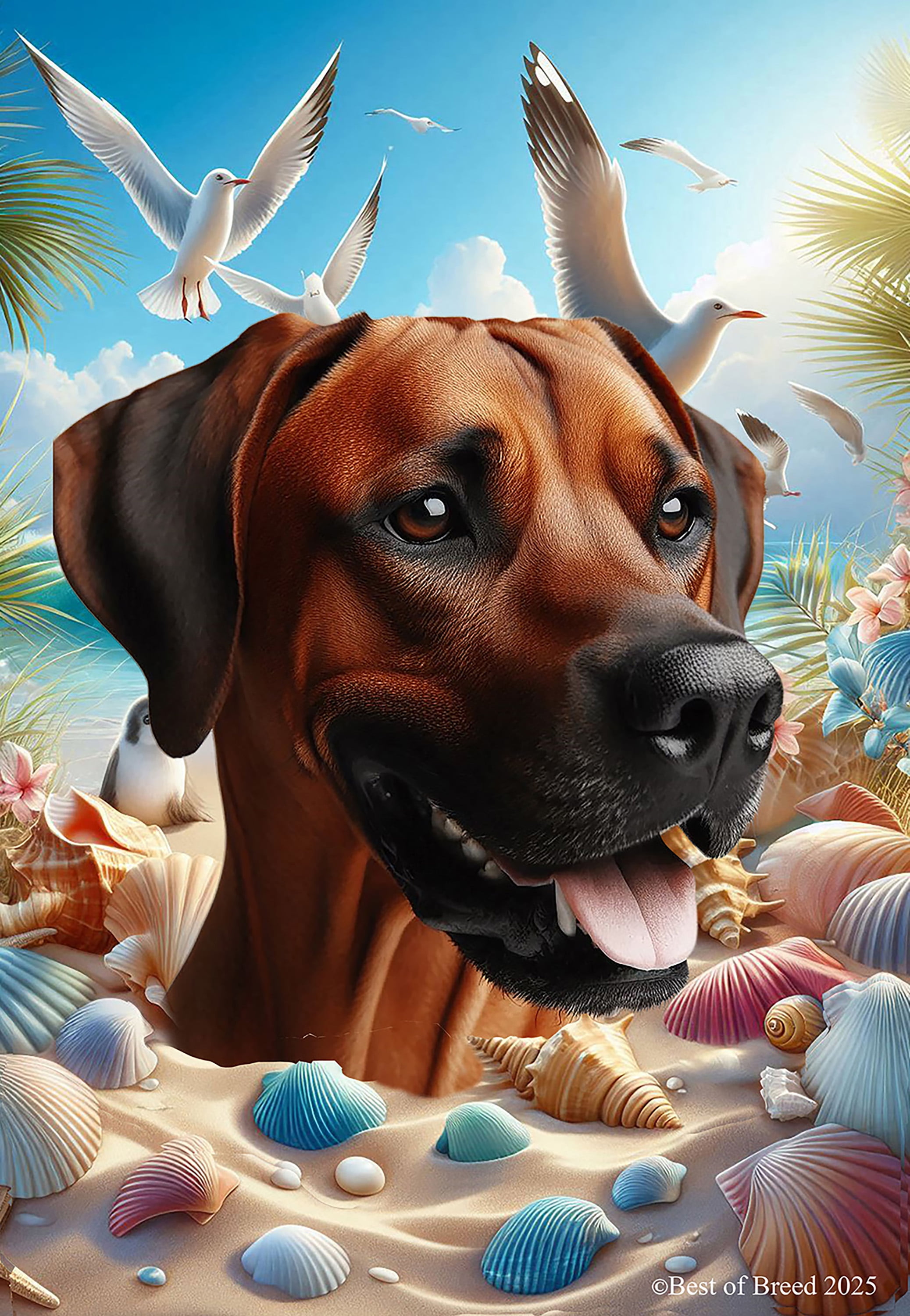 Rhodesian Ridgeback - Best of Breed Summer Beach Outdoor House Flag 28 ...