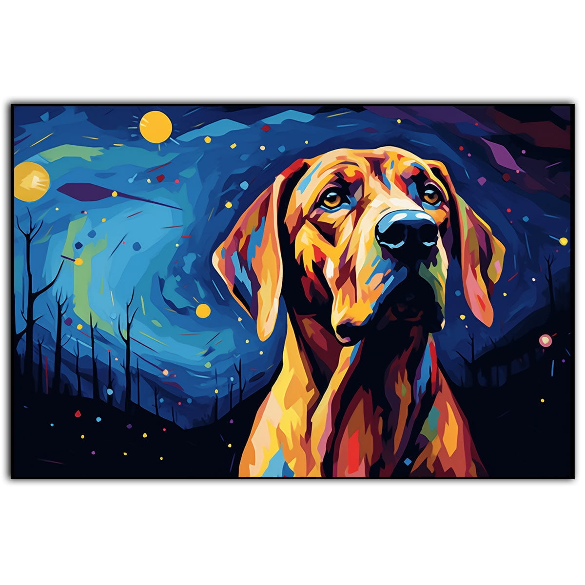 Rhodesian Ridgeback Canvas Unframed Colofull Inspired bedroom decor ...