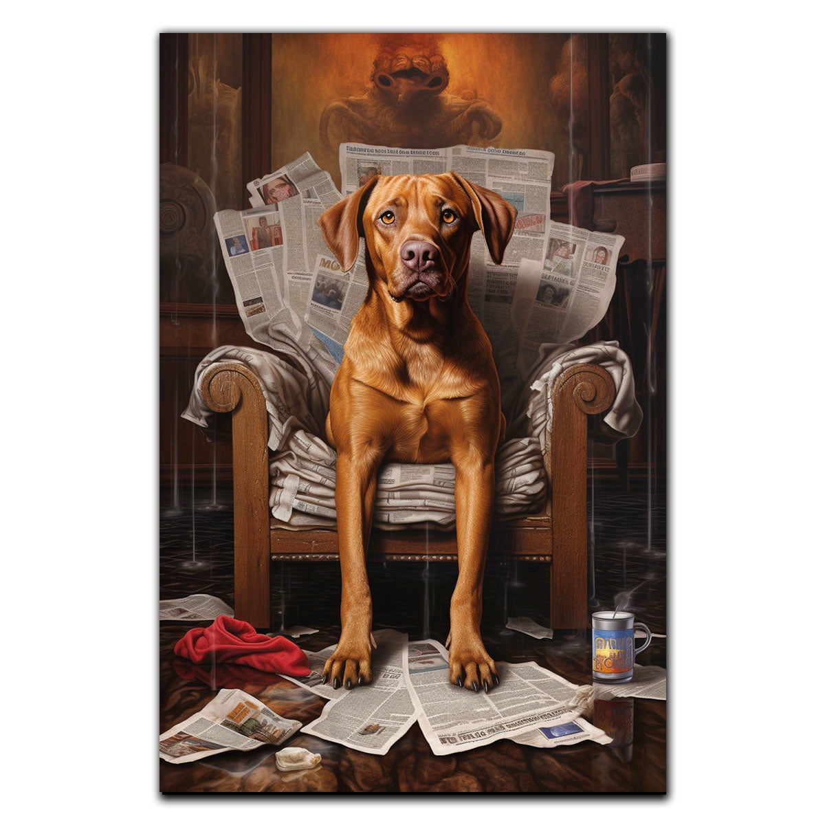 Rhodesian Ridgeback Canvas Wall Art for Bathroom, Funny Dog Bedroom ...