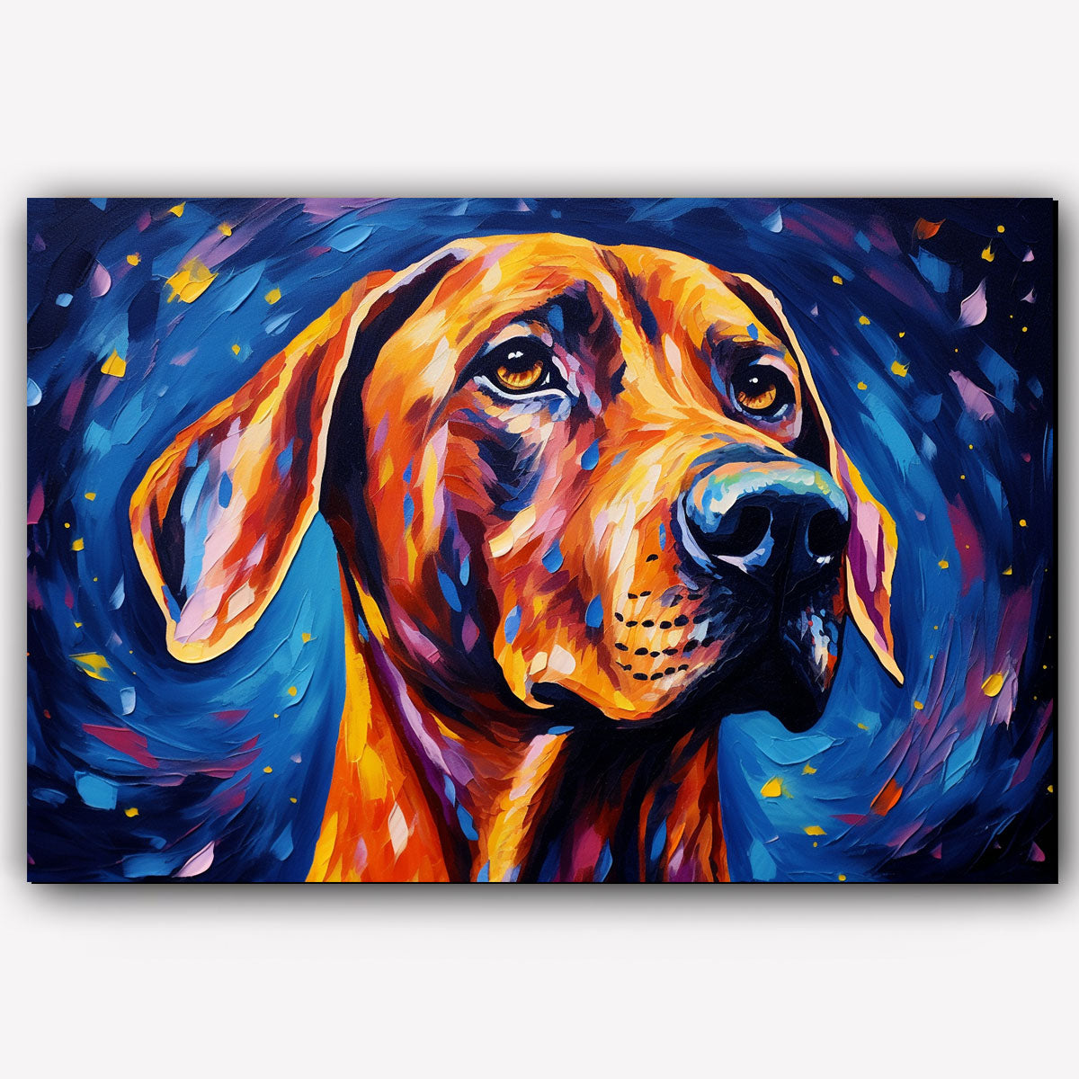 Rhodesian Ridgeback Dog Art Print Canvas, Wall art Painting Decor ...