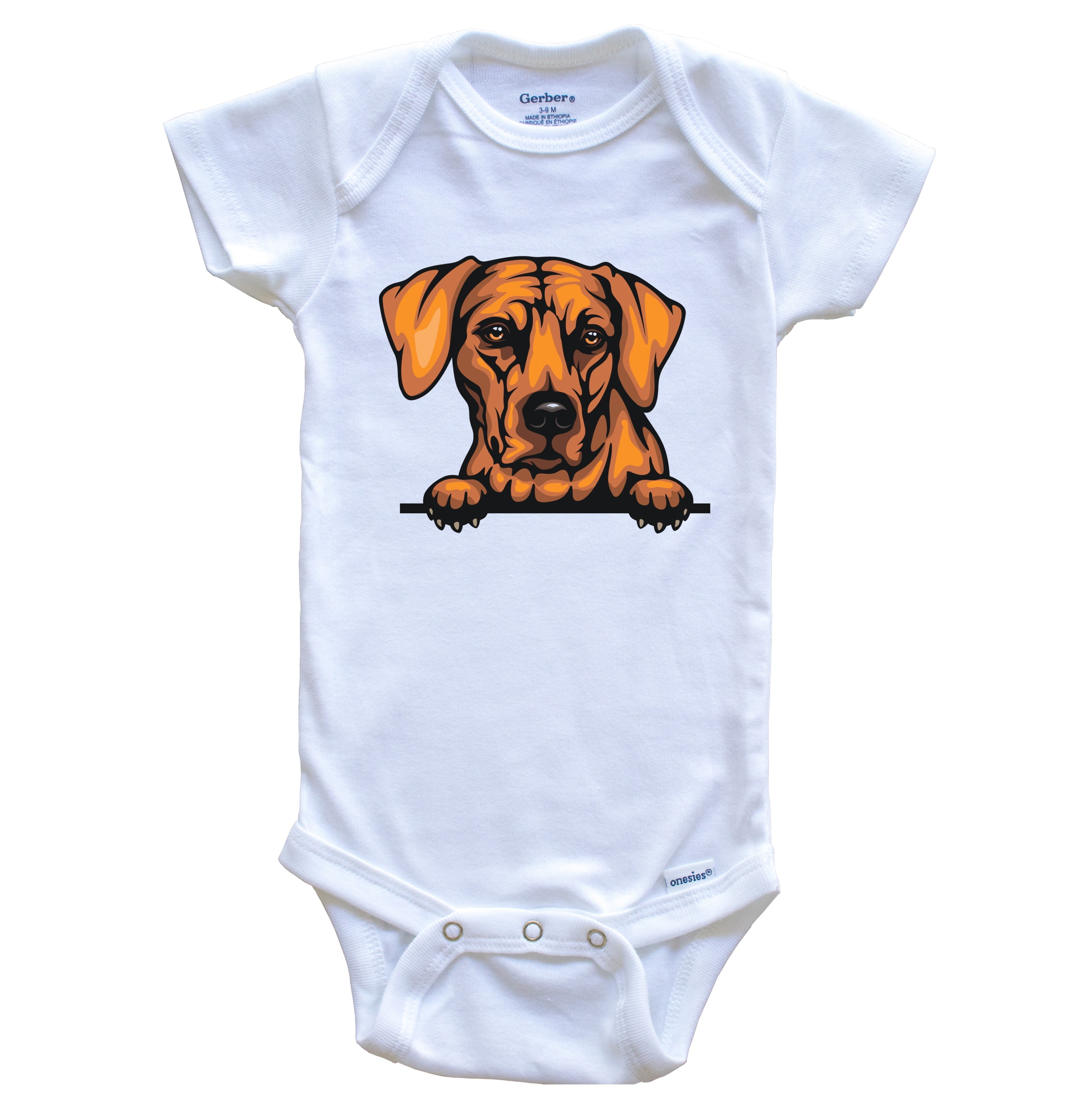 Rhodesian Ridgeback Dog Breed Cute Baby Bodysuit, 6-9 months white ...
