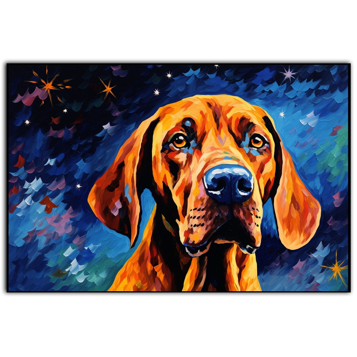 Rhodesian Ridgeback Dog Canvas Prints of Starry Night Paintings Wall ...