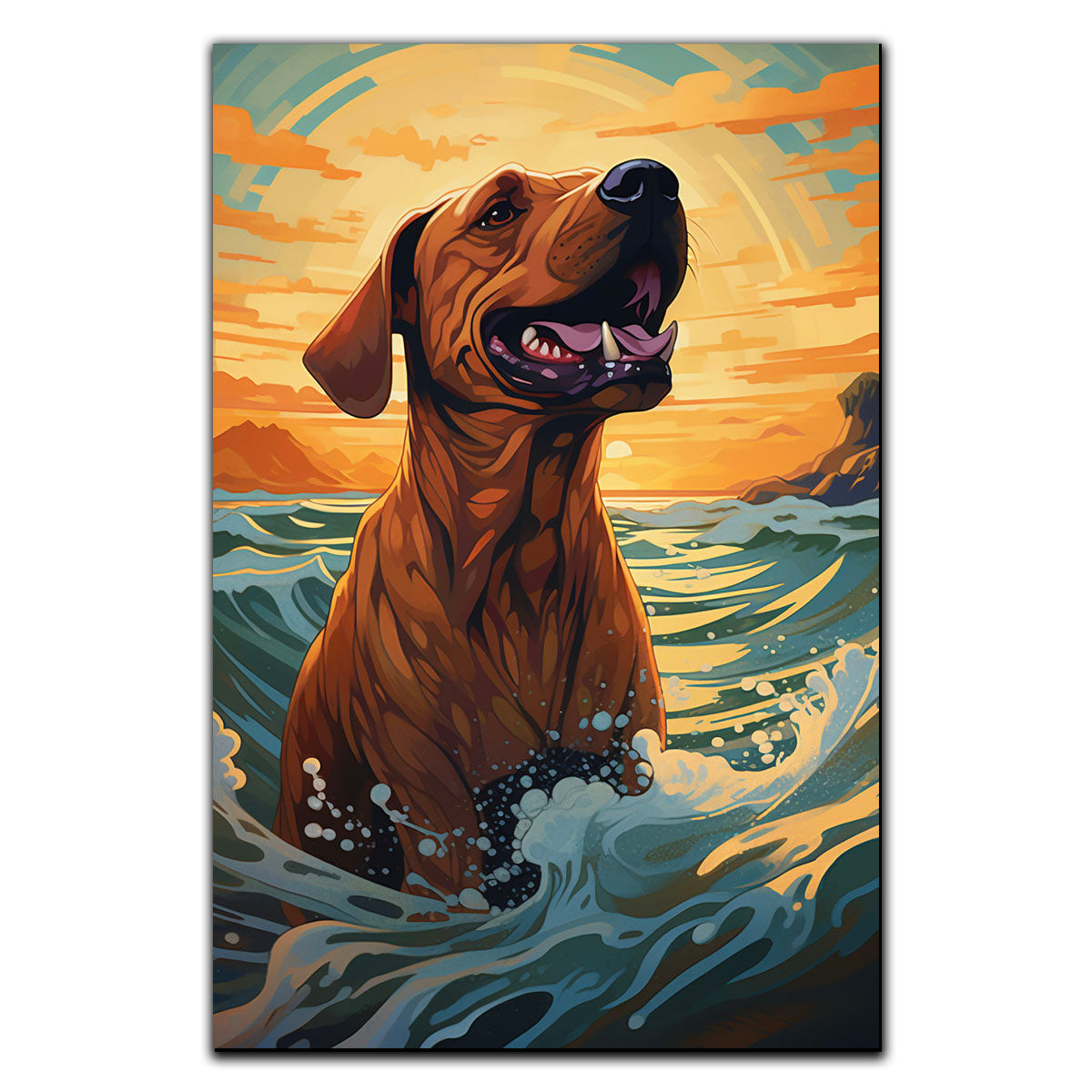 Rhodesian Ridgeback Dog Wall Art Canvas for Classroom, Home Decor ...
