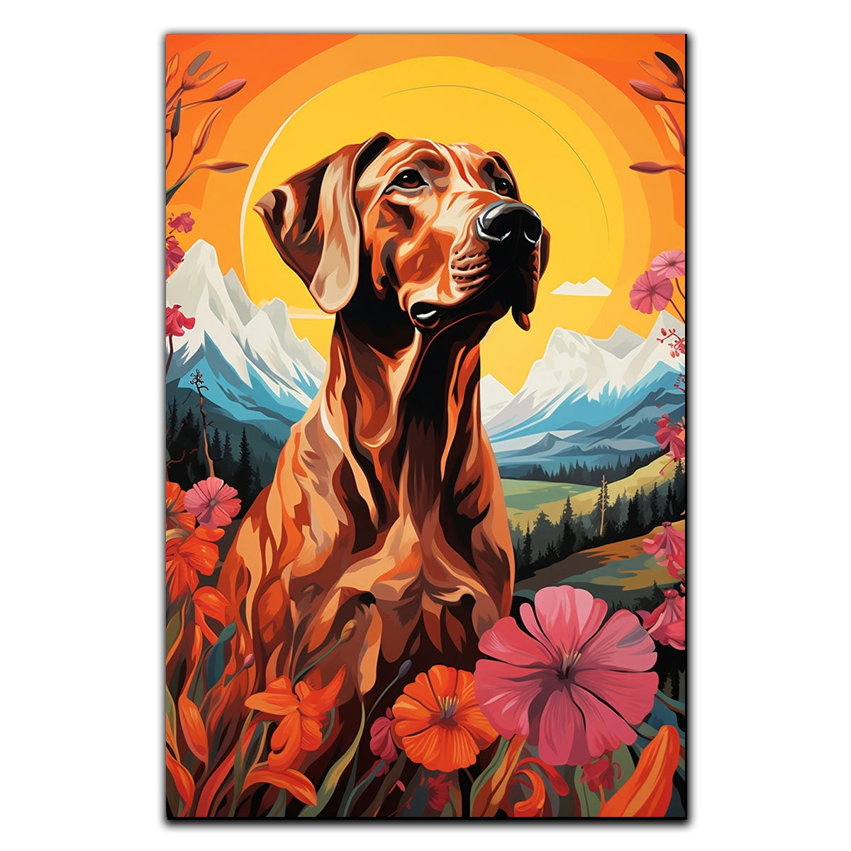 Rhodesian Ridgeback Dog Watercolor Art Print Canvas, Watercolor Paper ...