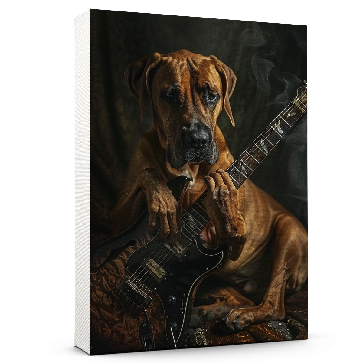 Rhodesian Ridgeback Dog and Guitar Picture Poster Unframe, Rhodesian ...