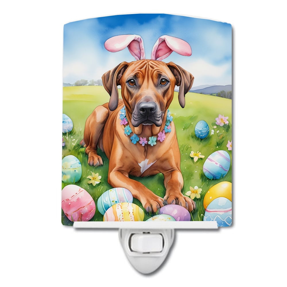 Rhodesian Ridgeback Easter Egg Hunt Ceramic Night Light 4 in x 6 in ...