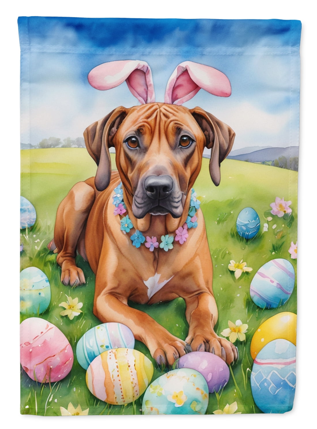 Rhodesian Ridgeback Easter Egg Hunt House Flag 28 in x 40 in - Walmart.com