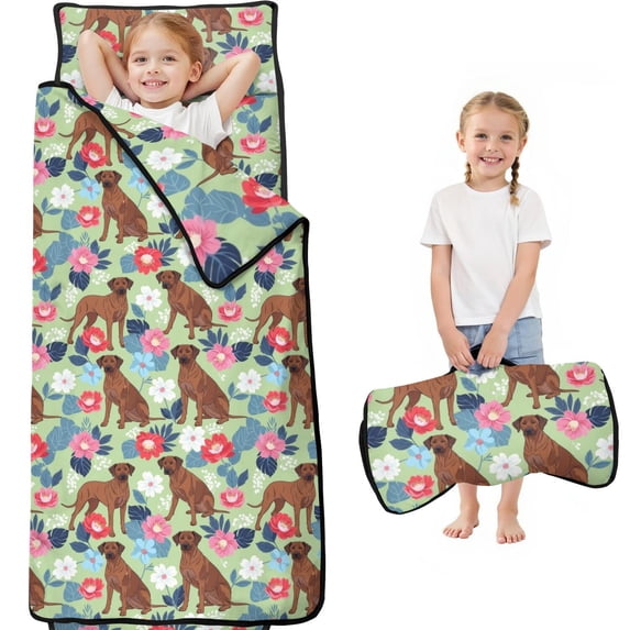 Rhodesian Ridgeback and Floral Kids Nap Mat, Preschool Sleeping Pad ...