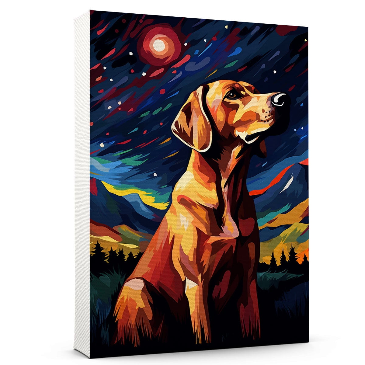 Rhodesian Ridgeback Gift Starry Night Dog Canvas Wall Art Famous Oil ...
